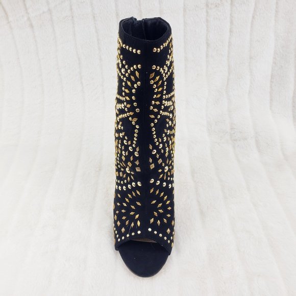 Liliana | Shoes | Black Metal Stud 475 High Heel Ankle Boots | Poshmark